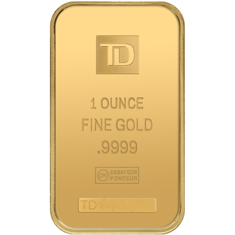 1 Ounce TD Gold Bar .9999 - Pure Gold Traders