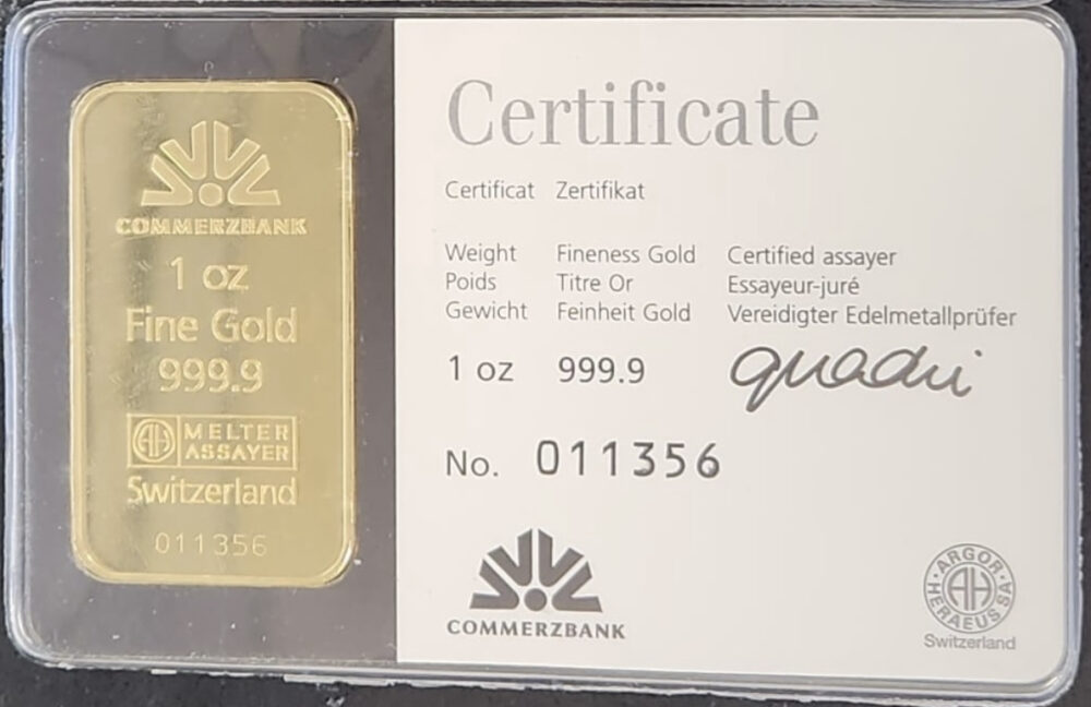 1 Ounce TD Gold Bar .9999 - Pure Gold Traders